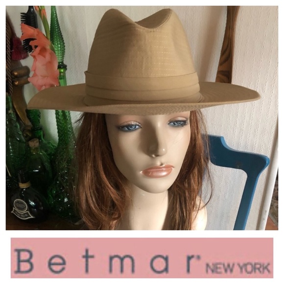 betmar | Accessories | Vintage Betmar Tan Fabric Fedora Hat | Poshmark